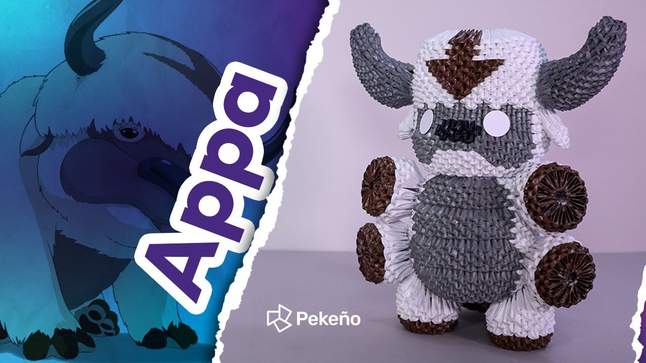 Appa, el bisonte volador del Avatar hecho de papel!! Origami 3D ...