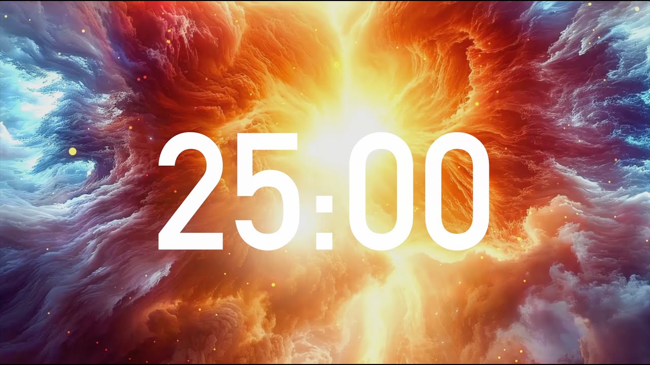 25 Minute Countdown Timer with Alarm and Deep Space Ambient Music (4K ...