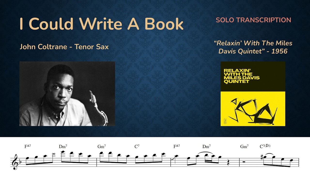 John Coltrane - I Could Write A Book (Transcription) - YouTube