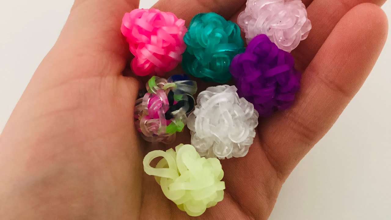 How to make rainbow loom loomigurumi Mini ball (rainbow loom) - YouTube