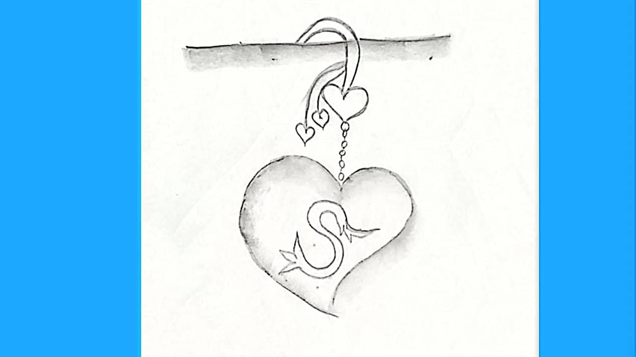 love tree drawing easy // Pencil Drawing - YouTube