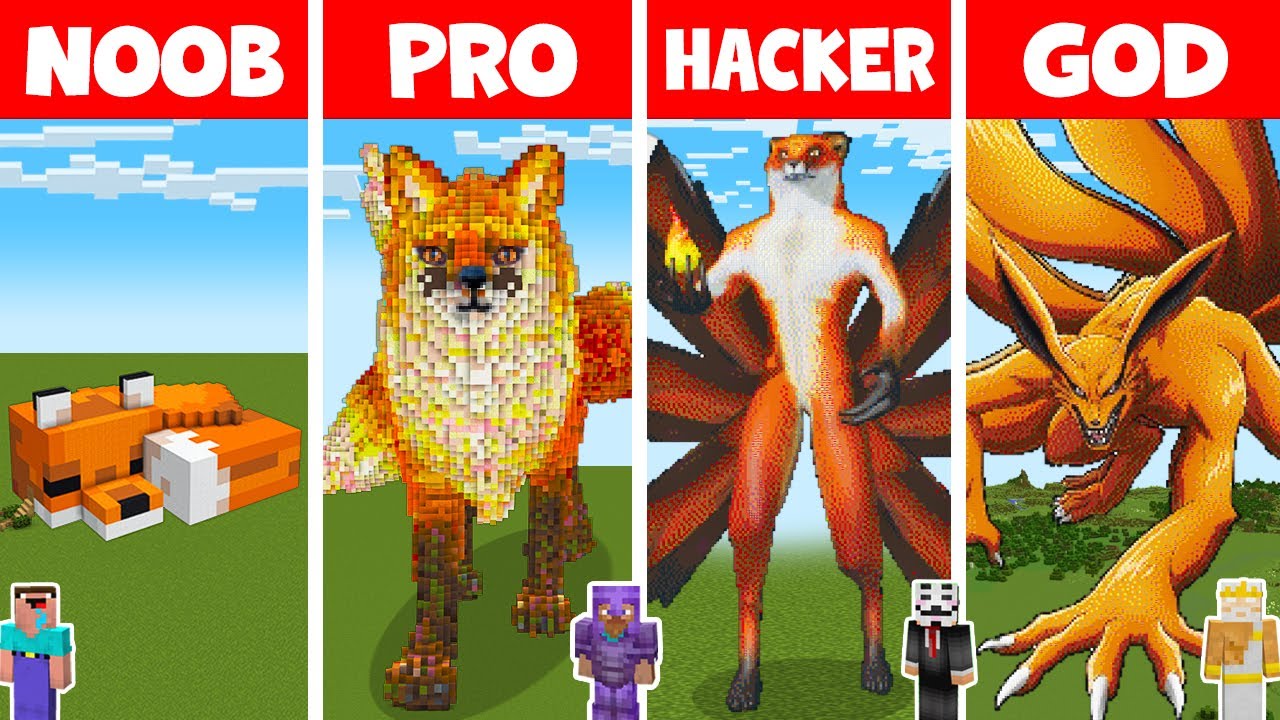 Minecraft REAL LIFE FOX HOUSE BUILD CHALLENGE - NOOB vs PRO vs HACKER ...