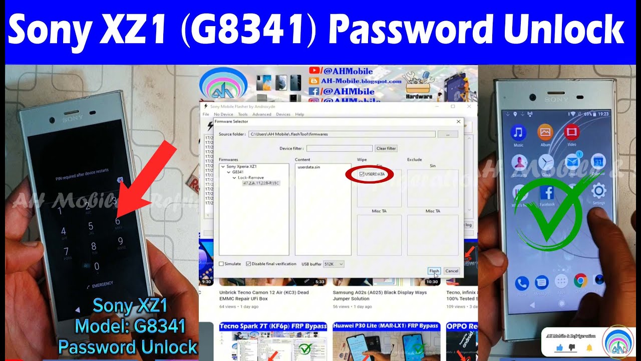 Hard Reset Free Sony XZ1 (G8341) Lock Remove FTF File - YouTube
