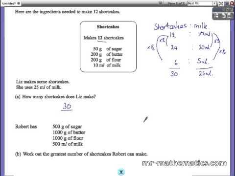 Using Ratios with Recipes Mathematics Revision - YouTube