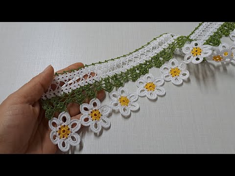 122. Sıralı papatyalar havlukenarı modeli.