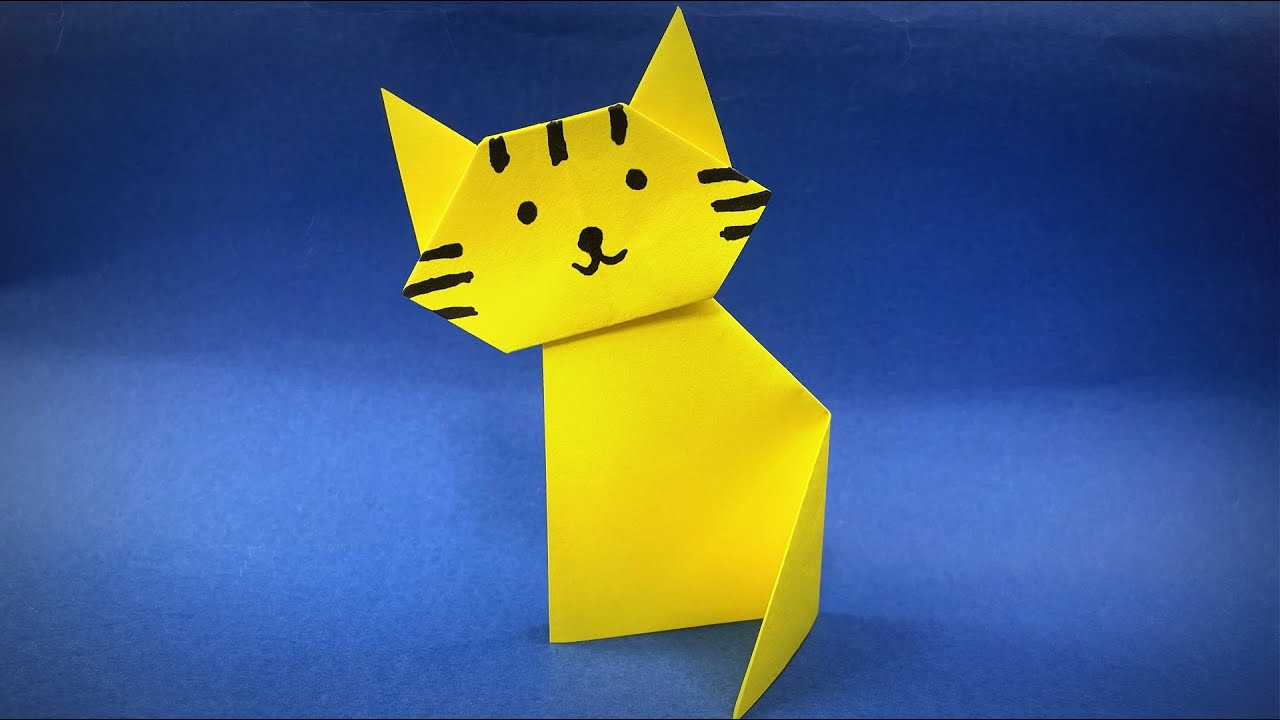 Kat Vouwen Makkelijk | Hoe maak je een Papieren Kat | Origami-dieren ...