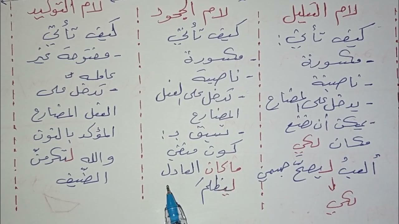 الفرق بين لام التعليل لام الجحودلام الامر لام التوكيدلام الابتداء Youtube