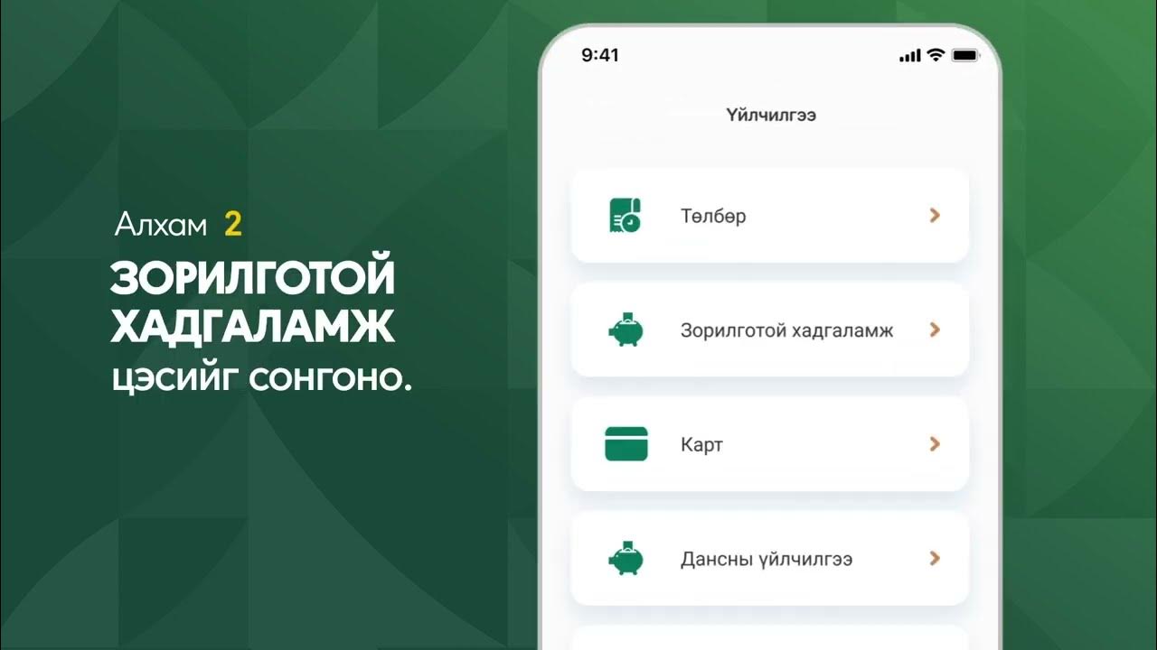 Зорилготой хадгаламж нээх зааварчилгаа Khan Bank аппликэйшн ХААН