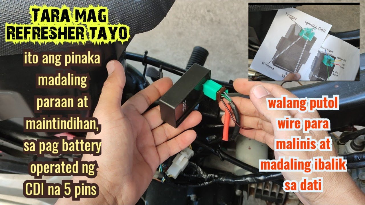 Paano mag battery operated ng CDI (from 5 pins AC to 4 pins DC) - YouTube