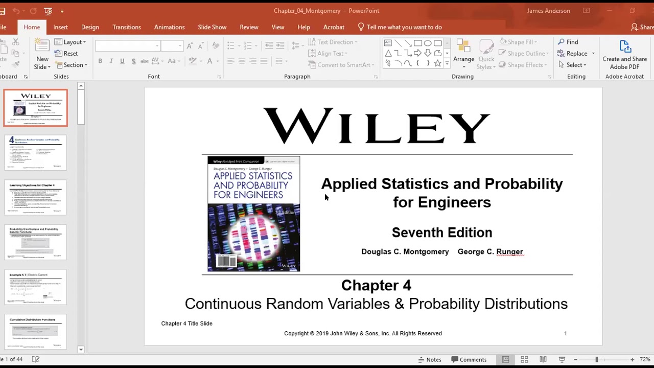 Applied Statistics and Probability for Engineers Chapter 4 Continuous ...