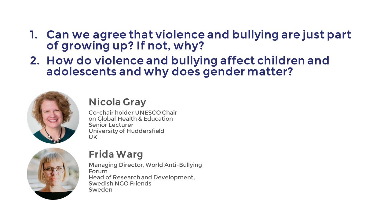Webinar Violence and bullying prevention in school ‐ Q1 and Q2 Nicola ...