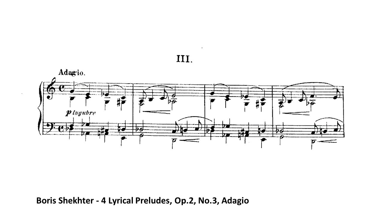 Boris Shekhter - 4 Lyrical Preludes, Op.2, No.3, Adagio - YouTube