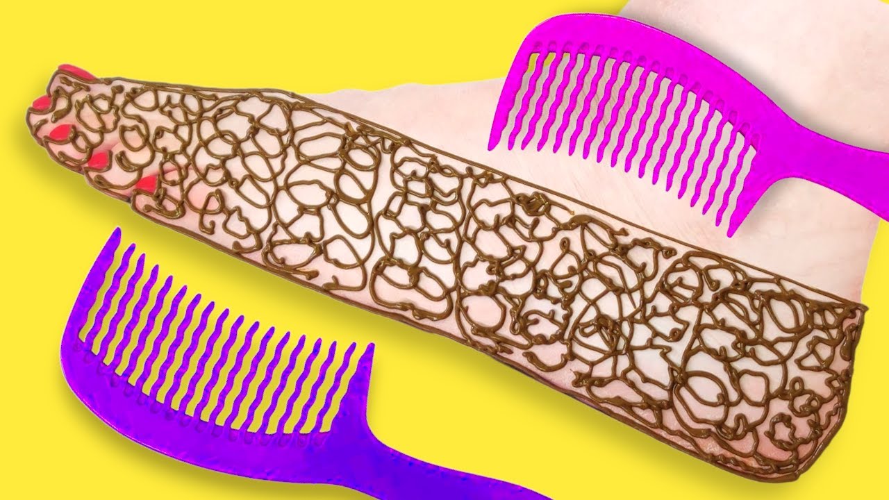 Easy Simple Mehndi Tricks Using Comb For Leg | Arabic Mehendi Design ...