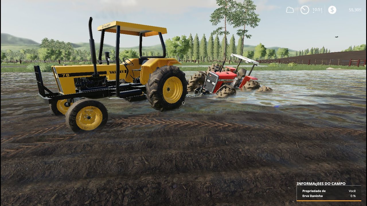 fs19 valmet 78 puxando mf 297 atolado será que deu conta ? bora ...