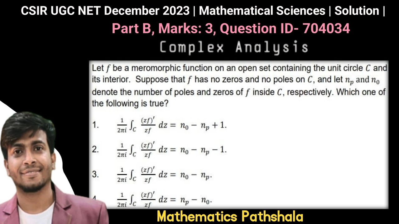 CSIR UGC NET December 2023 |Mathematical Sciences | Complex Analysis | Part B | Question ID ...