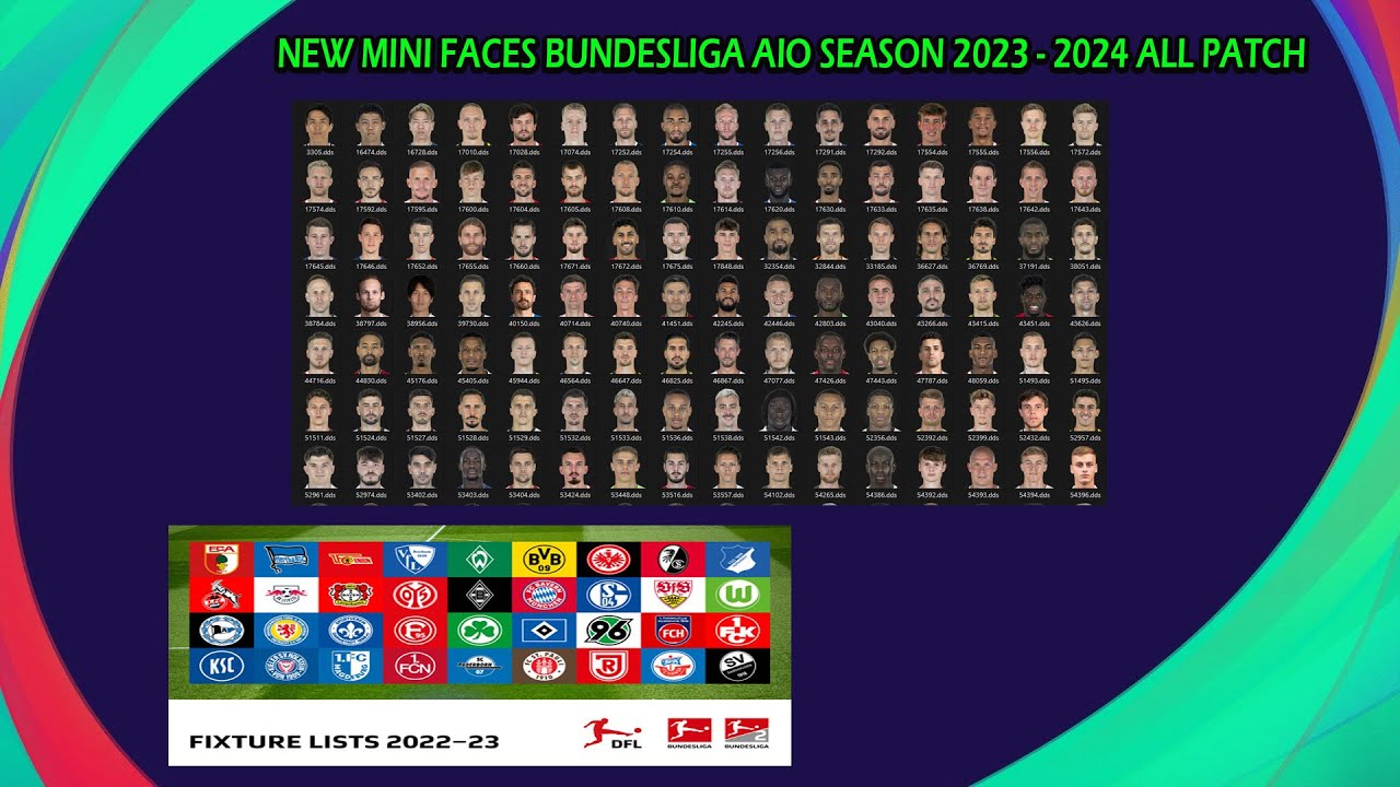 NEW MINI FACES BUNDESLIGA AIO SEASON 2023 - 2024 || ALL PATCH ...