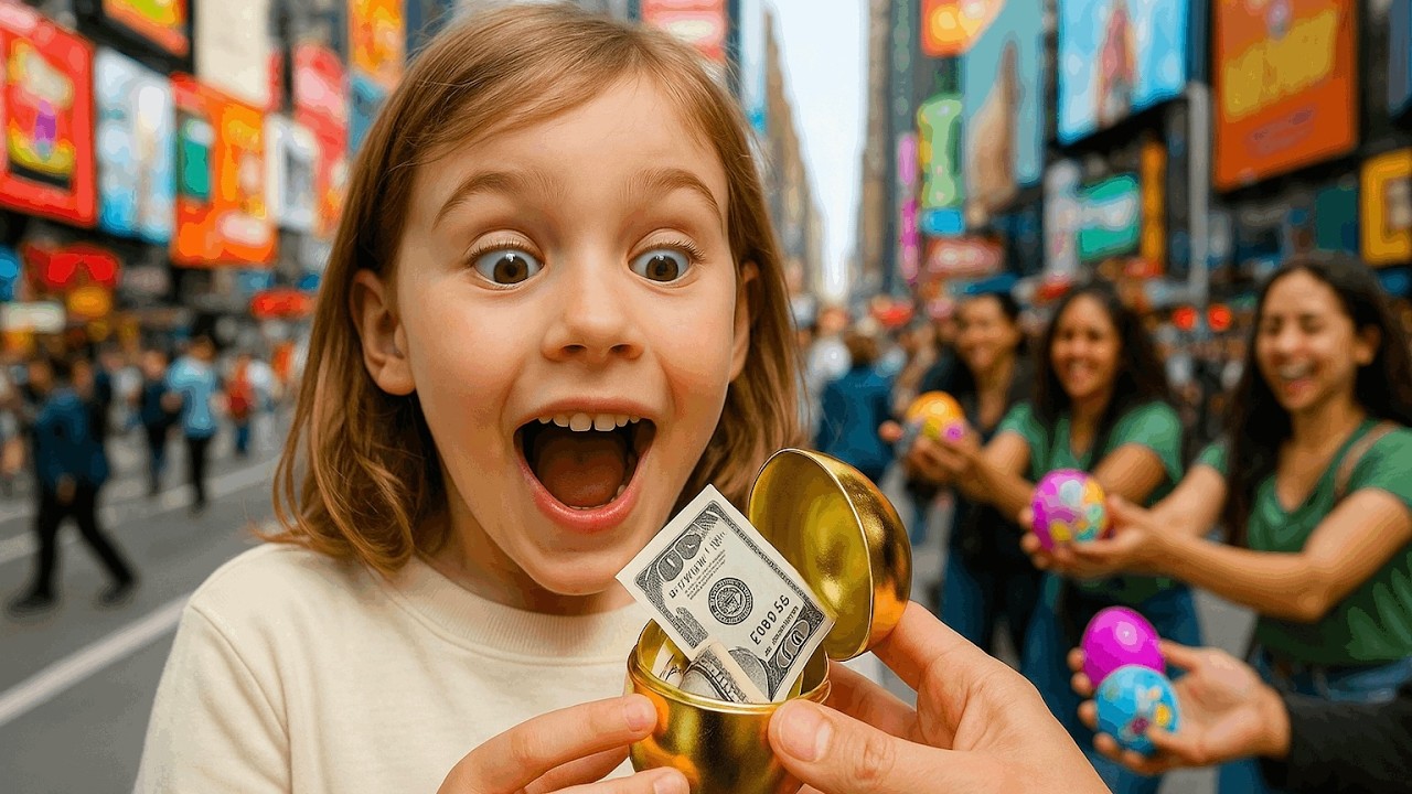 golden EASTER EGG HUNT on Times Square - YouTube