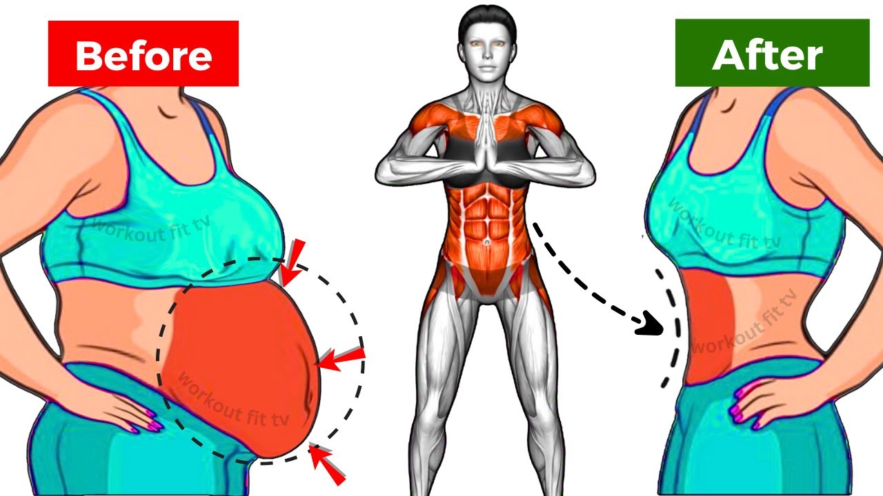 Best Exercises for Hanging Belly Fat 🔥 10-Minute Standing Workout to ...