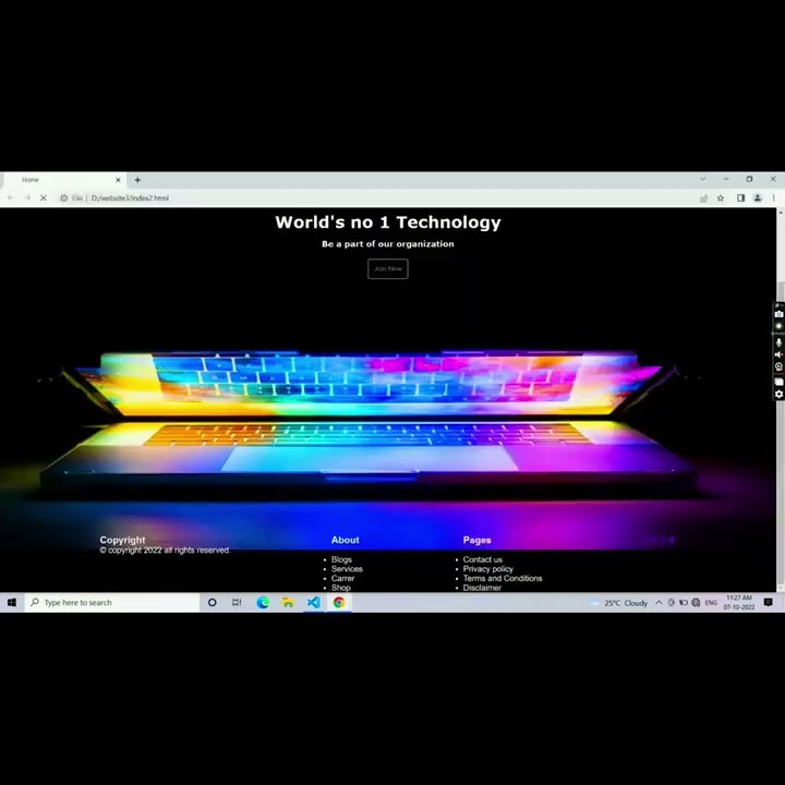 Creating A Footer For A Web Page Using Html And Css Only Codebegins Shorts Short