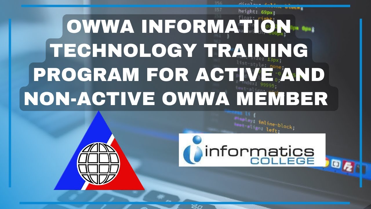 OWWA INFORMATION TECHNOLOGY TRAINING PROGRAM FOR ACTIVE AND NON-ACTIVE ...