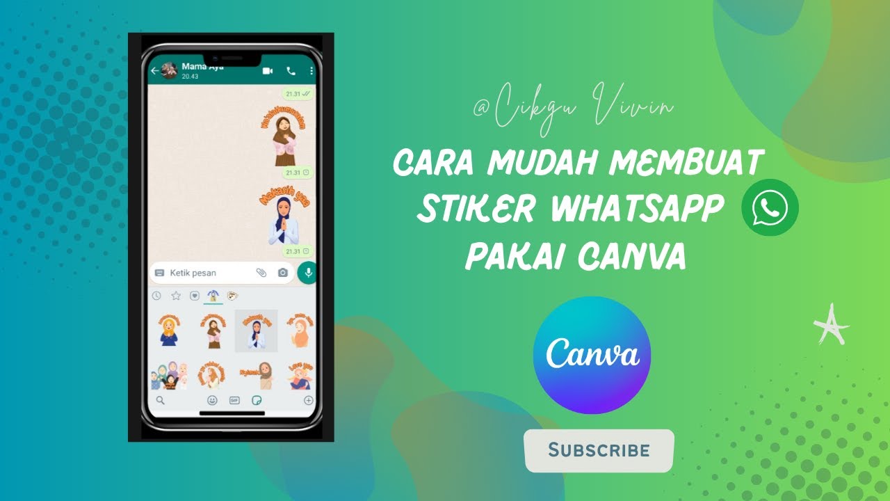 TUTORIAL MEMBUAT STIKER WHATSAPP SANGAT MUDAH PAKAI CANVA #tutorialyoutube #tutorialcanva - YouTube