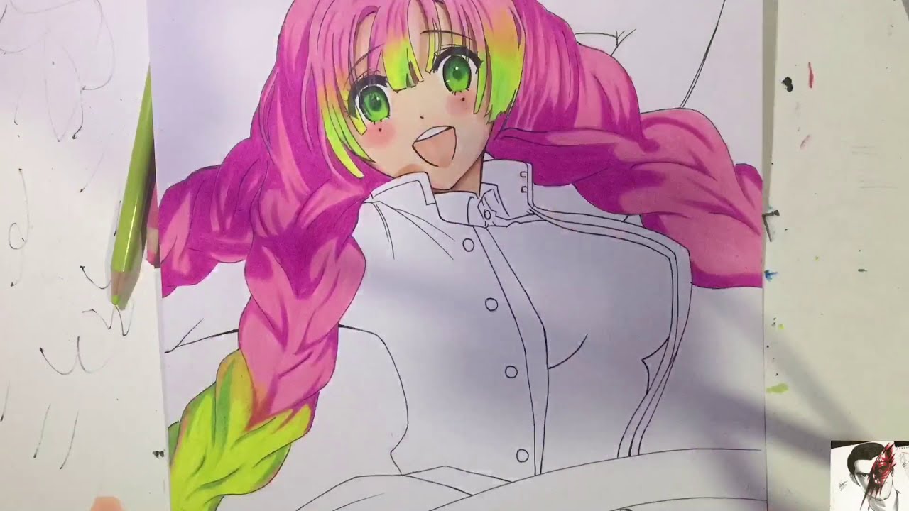 Drawing Mitsuri Kanroji (Love Hashira) | Kimetsu no Yaiba/Demon Slayer ...