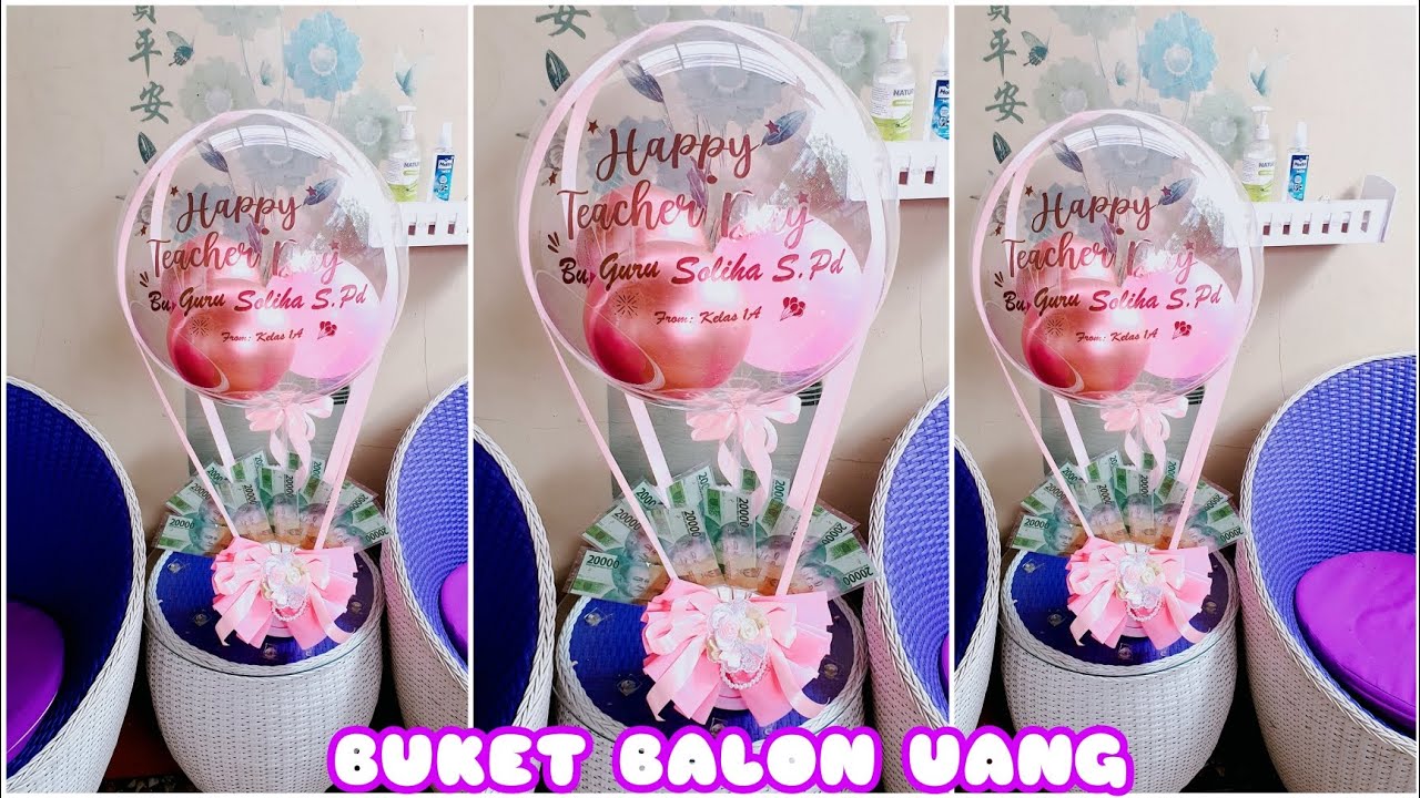 BUKET BALON UANG Tutorial Membuat Buket Balon Uang Kertas - YouTube