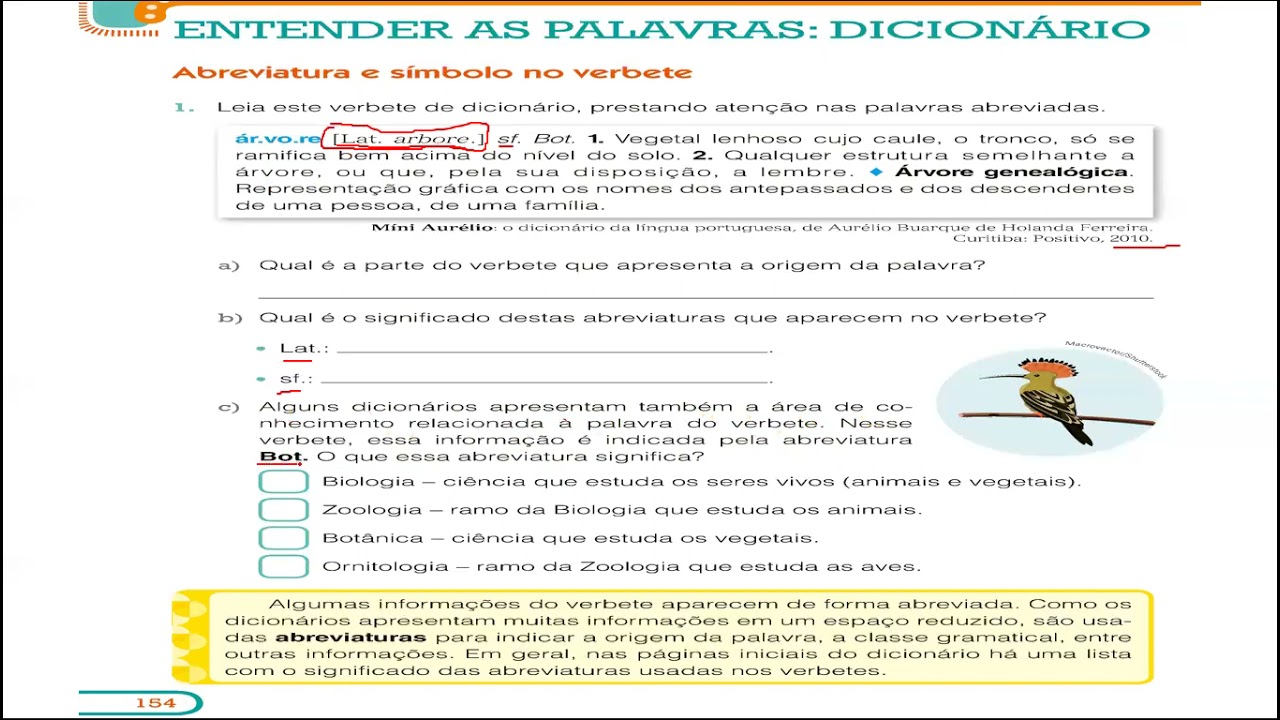 Dicionário: abreviatura e símbolos nos verbetes - YouTube