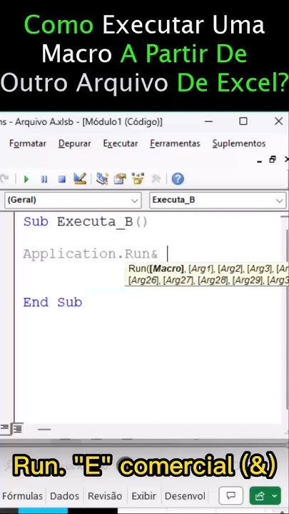 Como Executar Uma Macro A Partir De Outro Arquivo De Excel? - YouTube