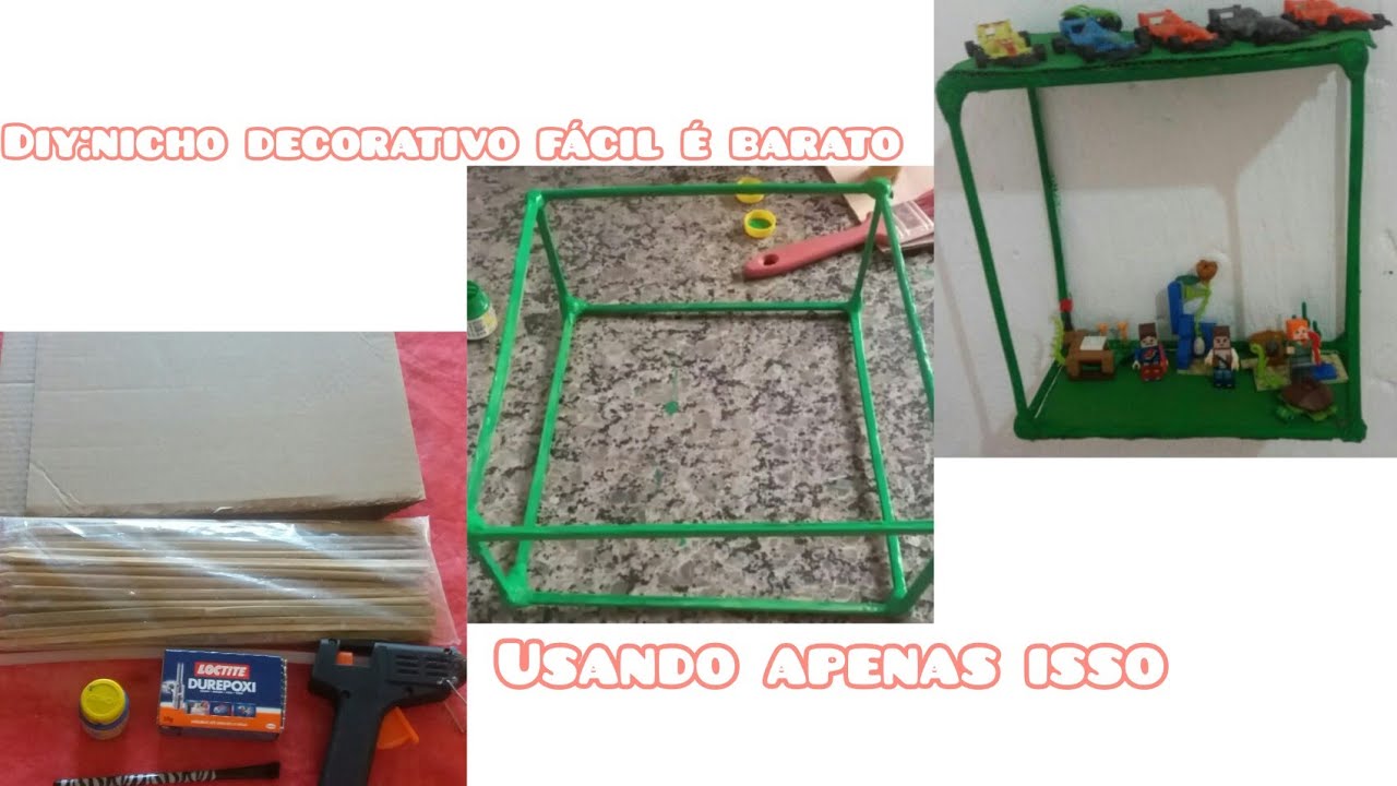 DIY:Nicho Decorativo |Gastando menos de 10 reais - YouTube
