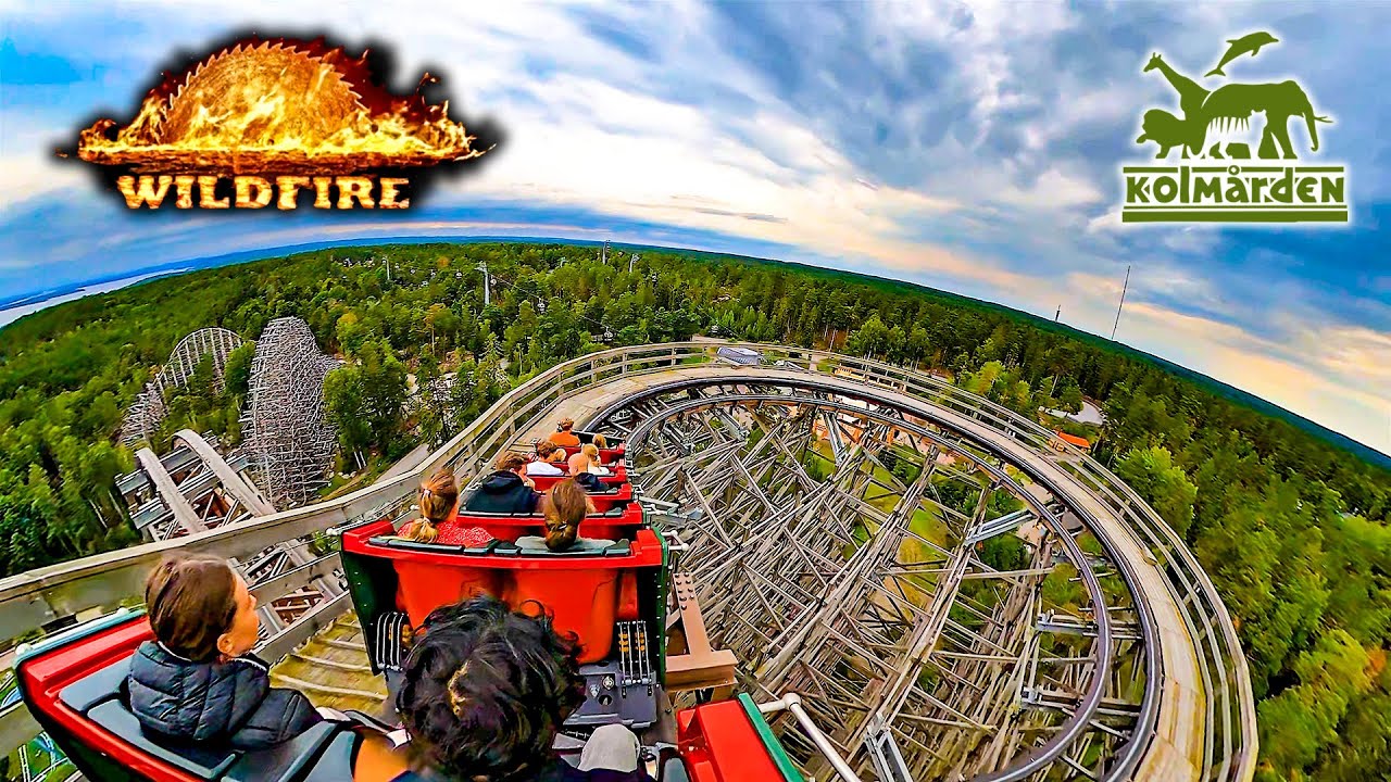 Wildfire Roller Coaster On Ride 4K POV Kolmården Wildlife Park Sweden ...