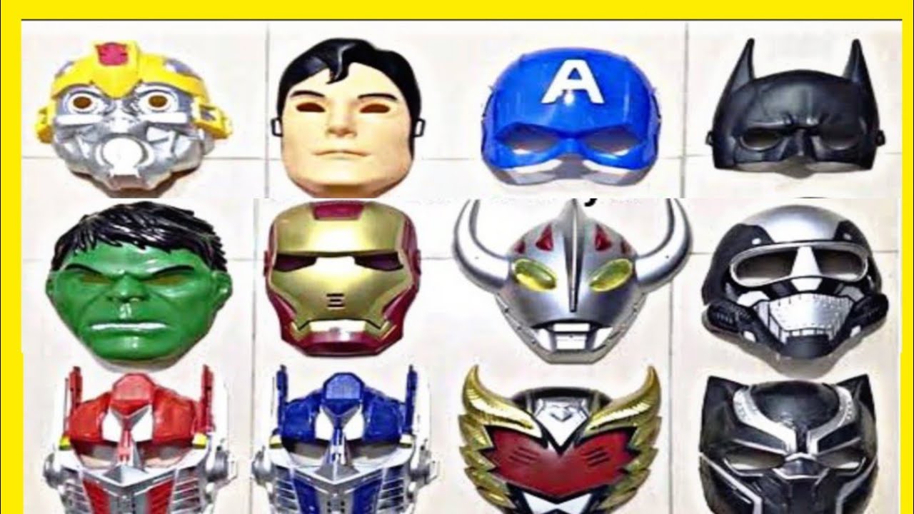 Membersihkan mainan topeng super hero - YouTube