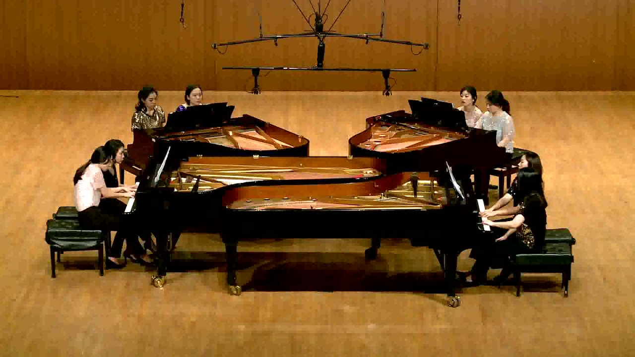 Brahms Academic Festival Overture op.80 - 4 Pianos 16 Hands - YouTube
