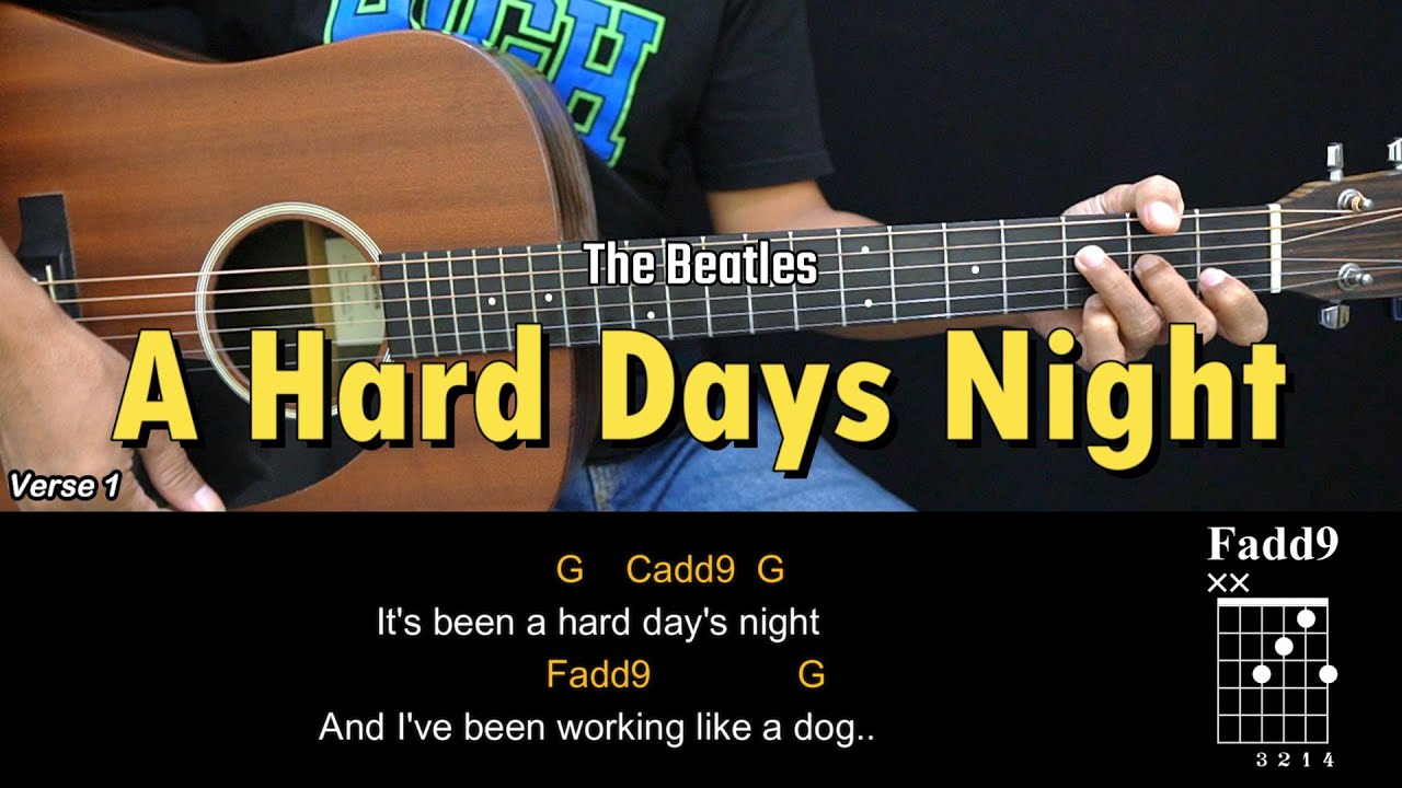 A Hard Days Night - The Beatles | EASY Guitar Tutorial with Chords ...