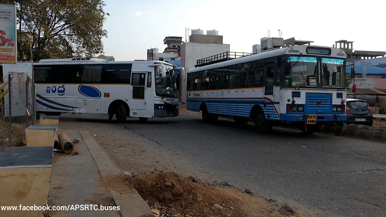 APSRTC INDRA KURNOOL HYDERABAD | Narrow escaping between auto and ...