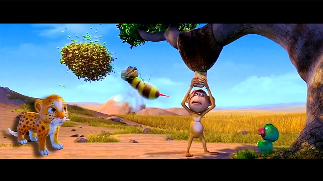 Cartoon Video Bee Attack. 3D Cartoon Movie Scene. - YouTube