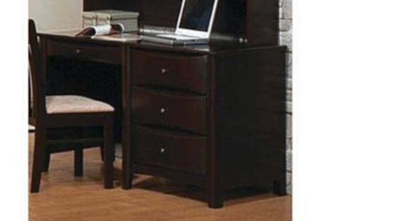 Computer Desk Contemporary Style In Cappuccino Finish - YouTube
