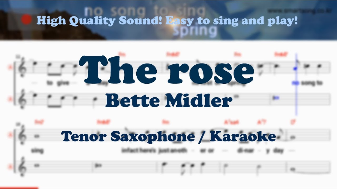The rose - Bette Midler (Tenor/Soprano Saxophone Sheet Music Bb Key ...