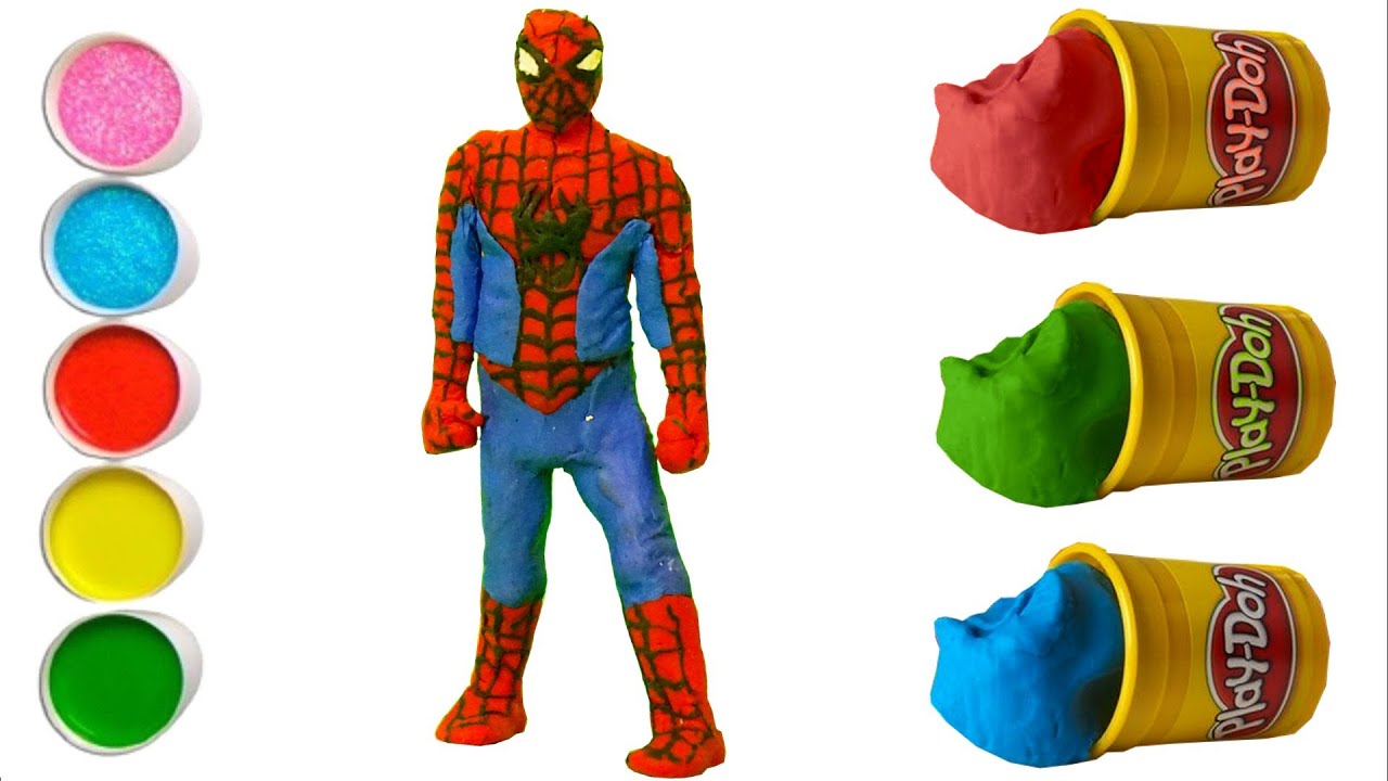 How to make Spiderman using polymer clay | DIY Spiderman sculpting clay ...