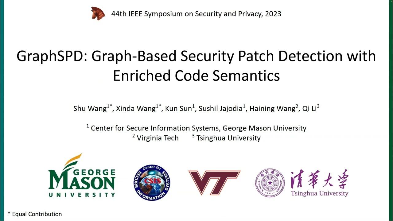 GraphSPD: Graph-based Security Patch Detection with Enriched Code Semantics - YouTube