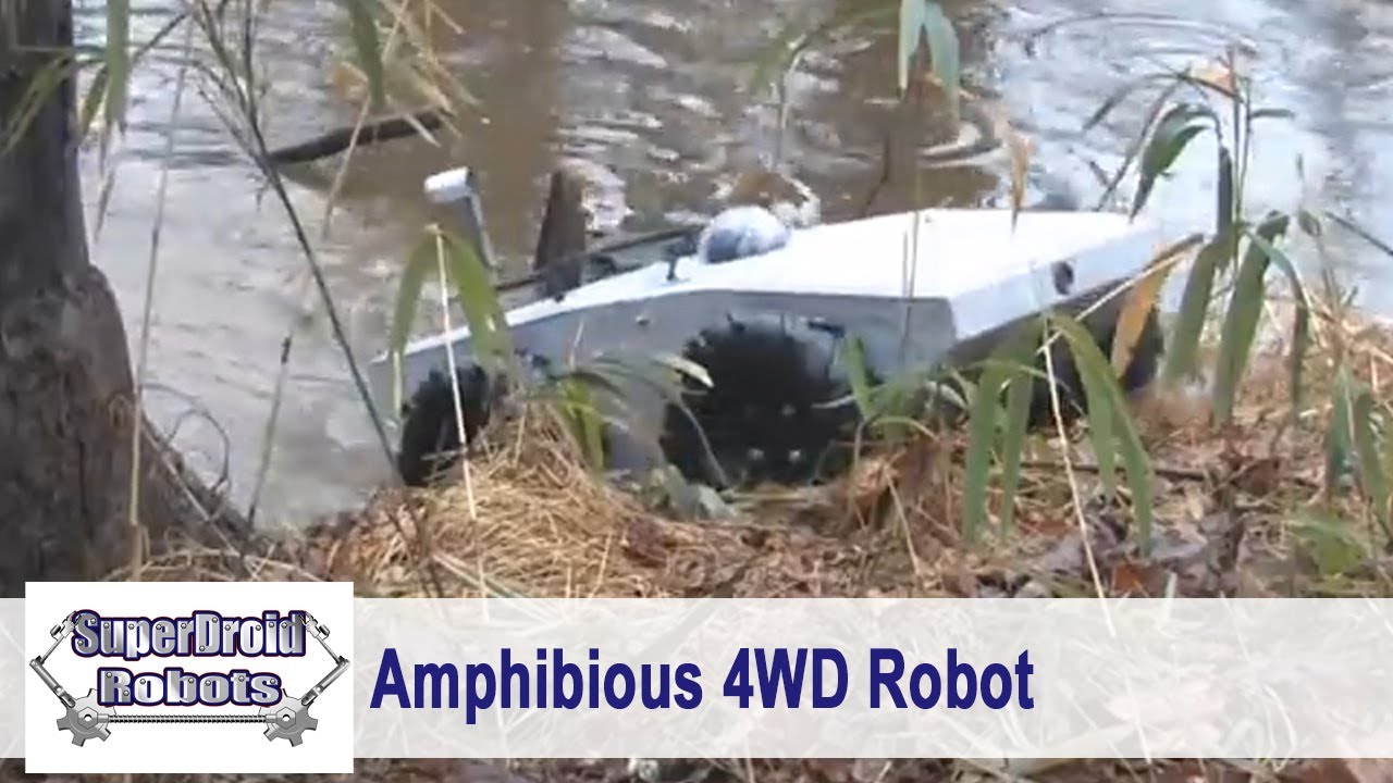 Robot Travels on Water and on Land - Amphibious 4WD WiFi Robot by ...