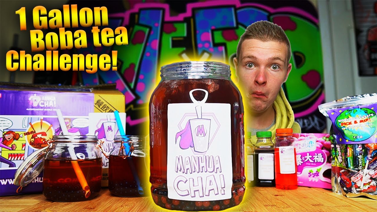 THE 1 GALLON BOBA TEA CHALLENGE! | Inspired by @RainaHuang - YouTube