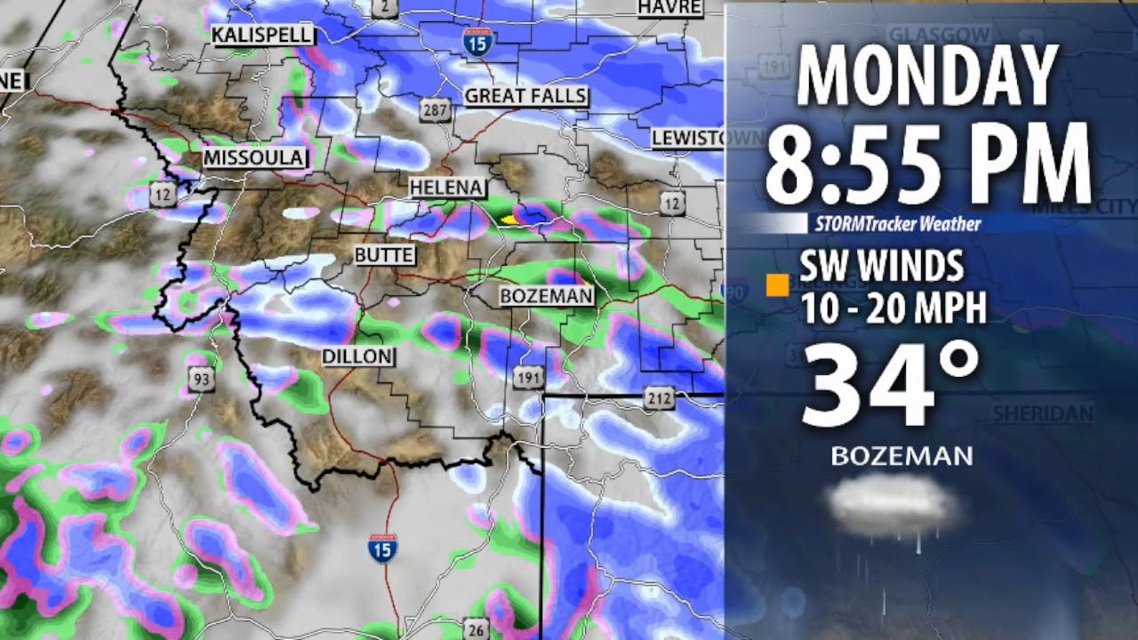 Active Weather Pattern Through Tuesday For Bozeman - YouTube