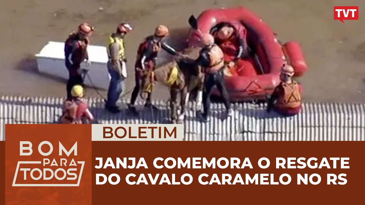 Janja comemora o resgate do cavalo Caramelo no RS - YouTube