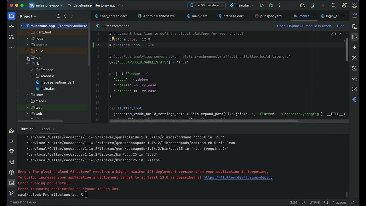 79、the plugin requires a higher minimum iOS deployment version than your application targeting ...