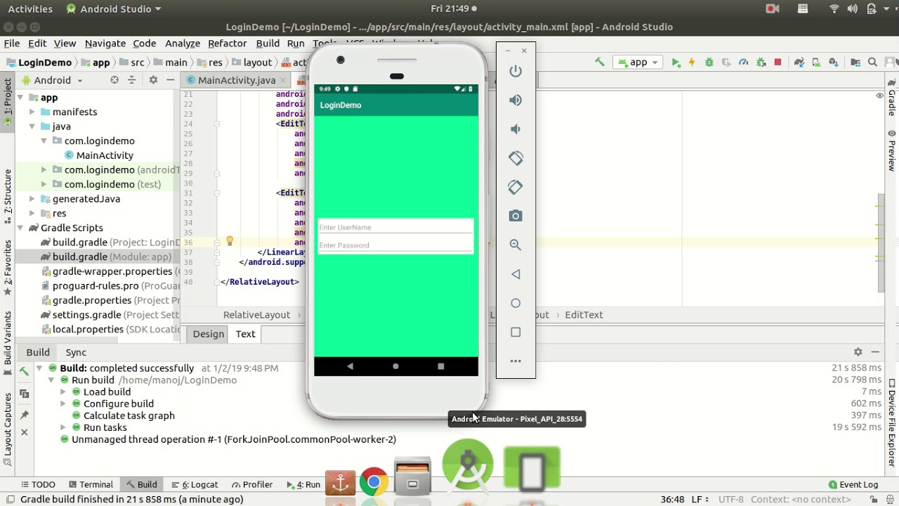 Android Login App with MVP Architecture Pattern : Part 1 - YouTube
