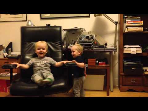 Toddler twins laughing