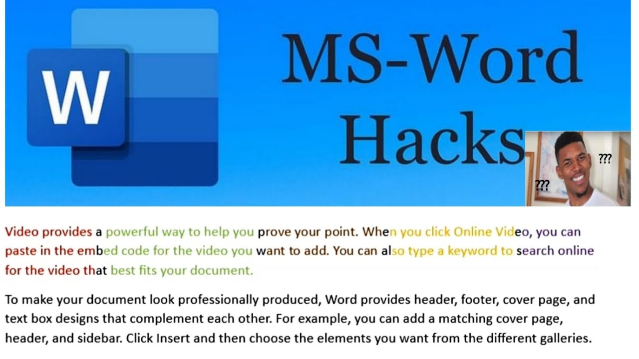 MS Word Hacks | MS Word New Look |word font colour | MS Office New ...