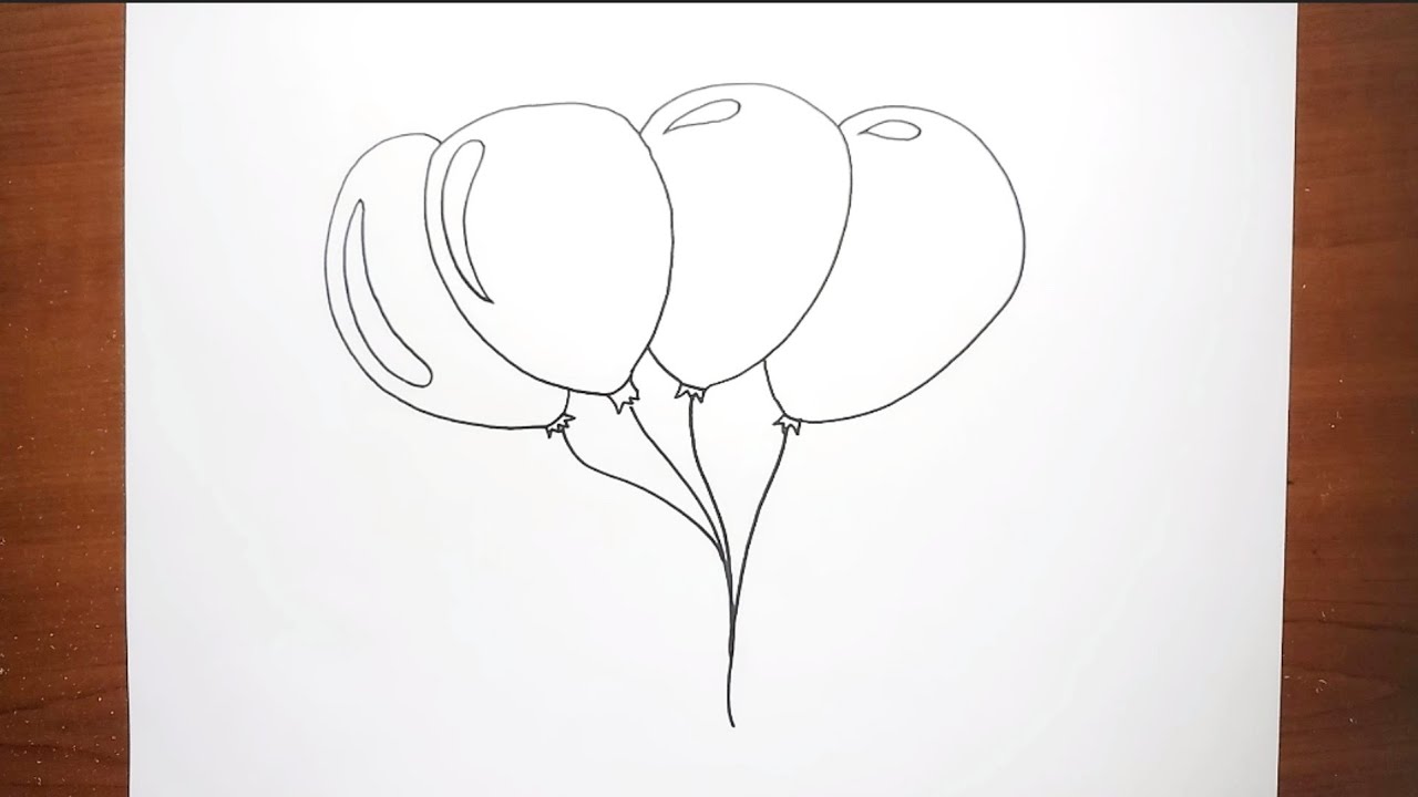 How To Draw Ballons Step by Step for Kids | Decorations Drawing For ...