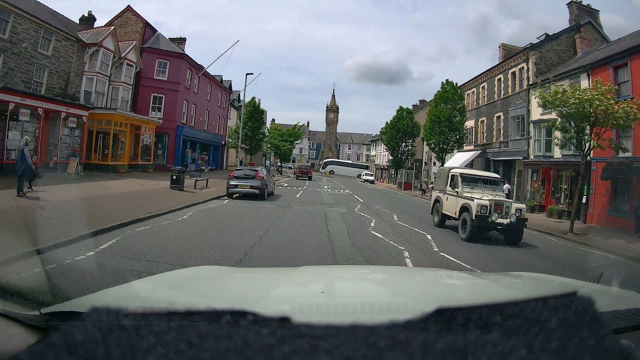 Machynlleth, Montgomeryshire, Powys, Wales UK. 4k uhd. Dyfi Bridge ...